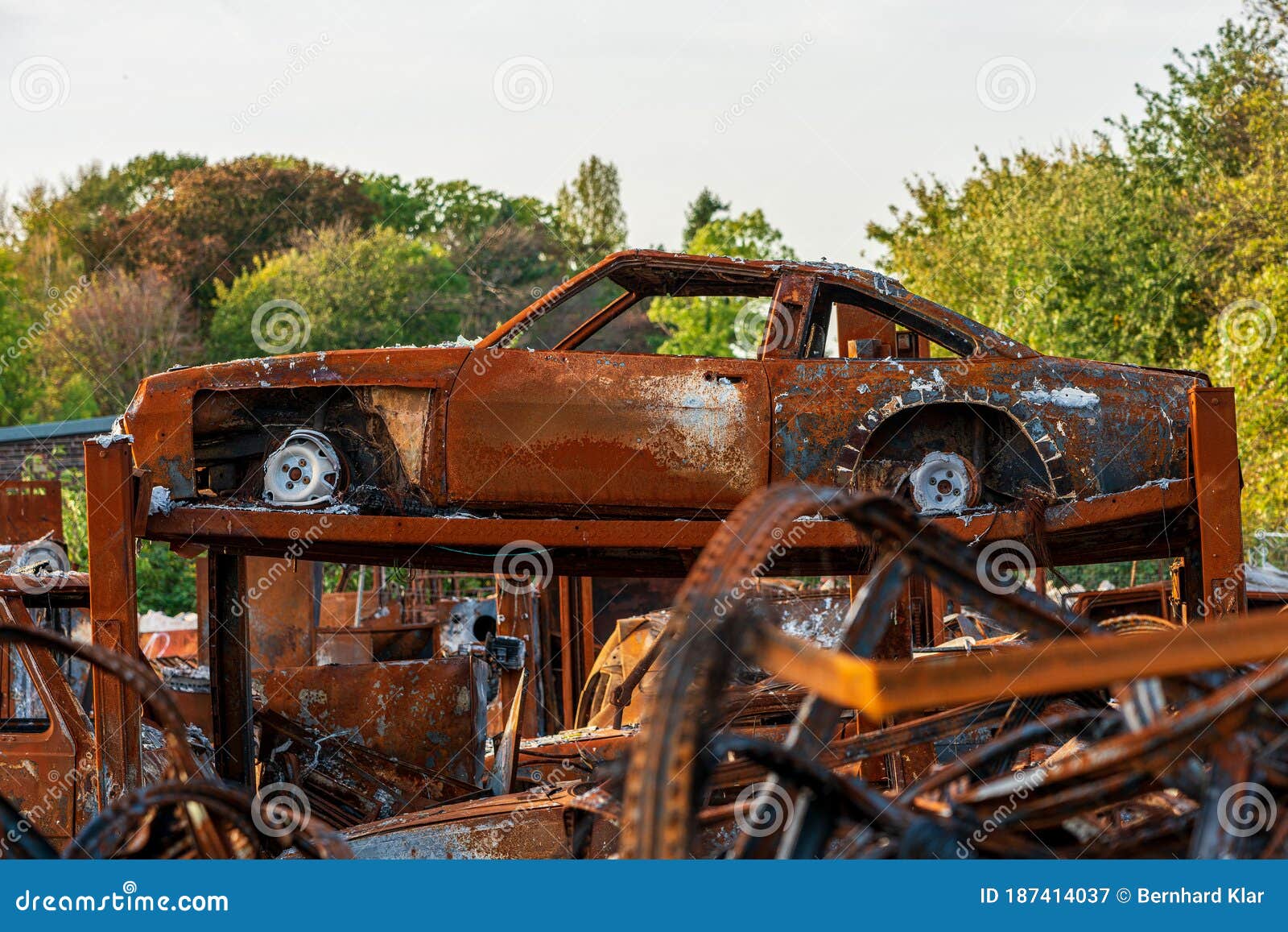 Rusted Burnt Out Car Wrecks Stock Image - Image of dirty, closeup ...