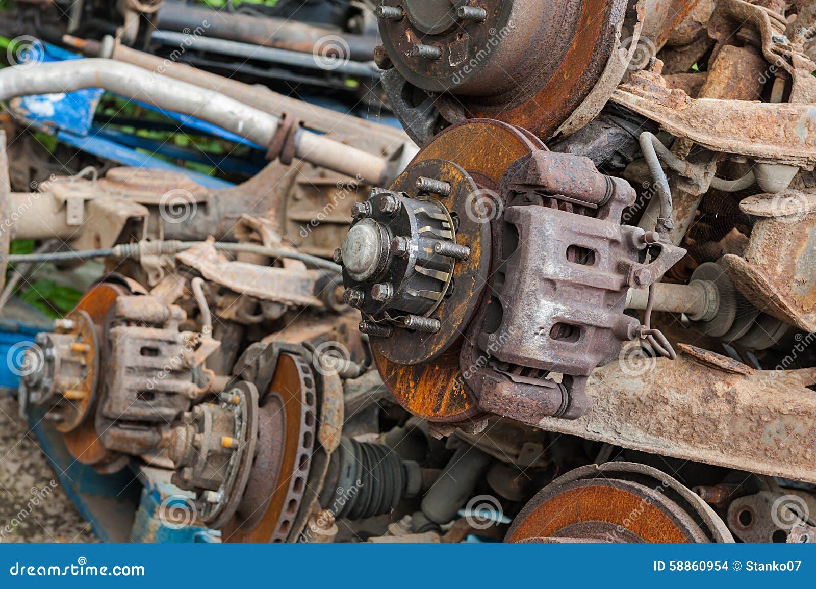 Rusted car brake discs stock photo. Image of abandonned - 58860954