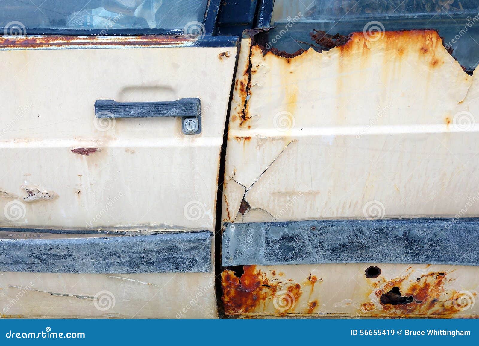 Rusted car Doors stock image. Image of detail, neglect - 56655419