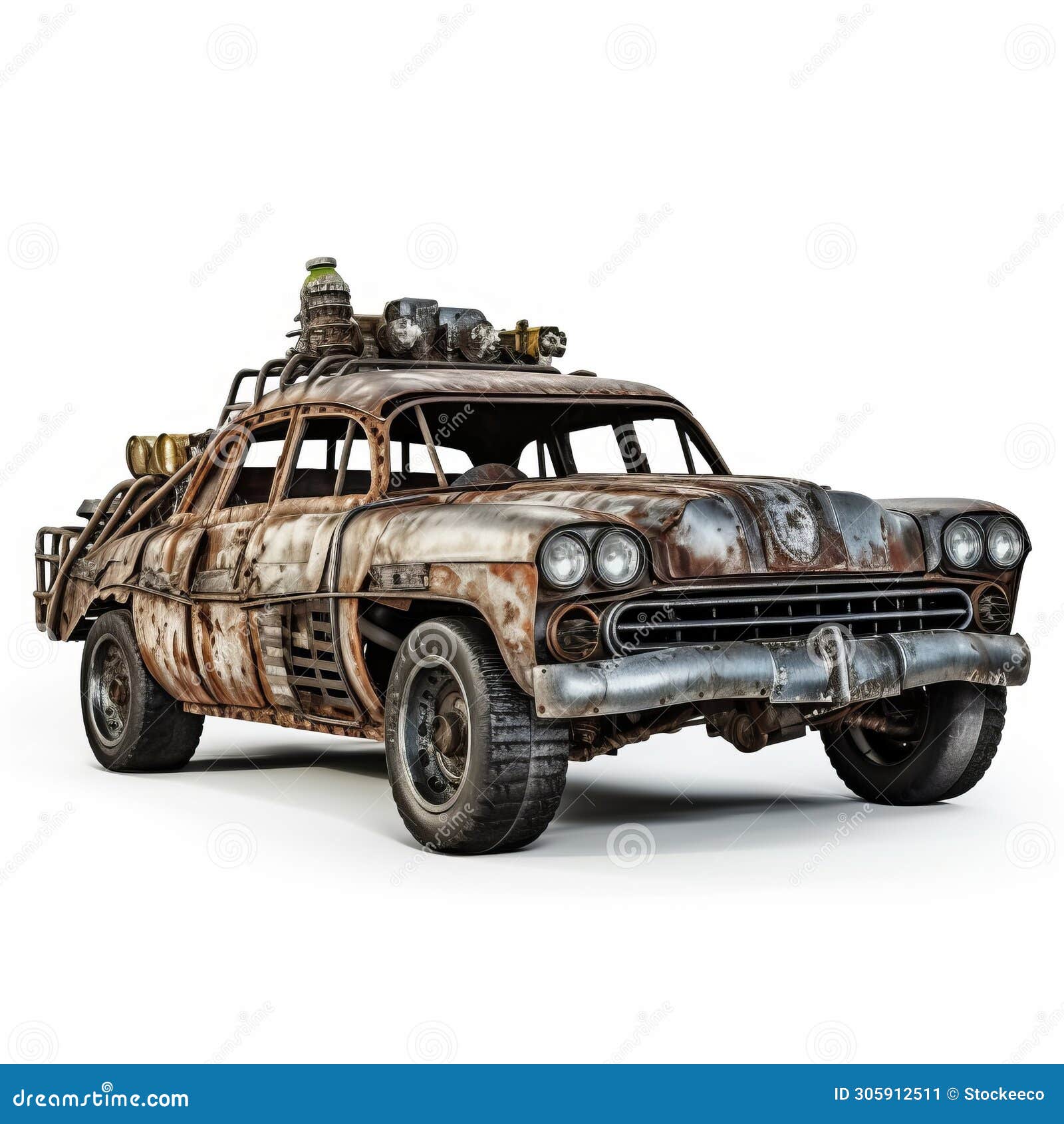 Apocalyptic Off-road Car on White Background Stock Illustration ...