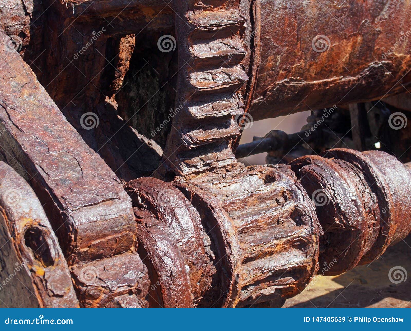 Rusted Cogs And Gears On An Old Broken Industrial Machine Stock ...