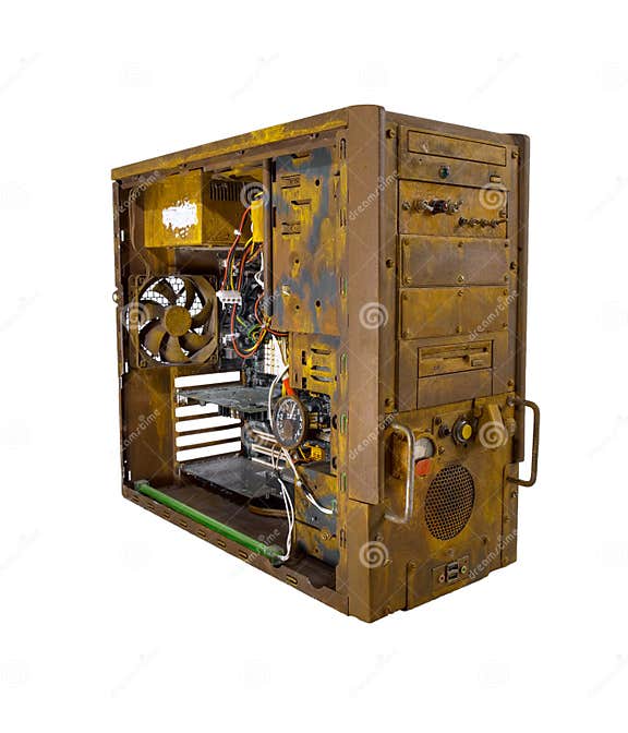 Rusted computer open stock image. Image of cooler, chemical - 13994153