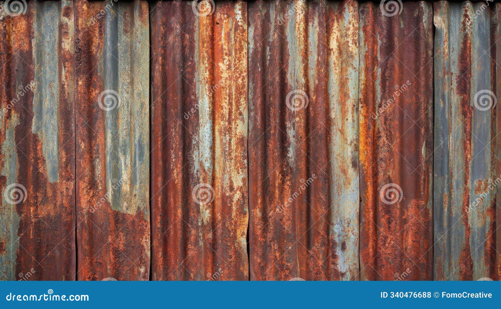 Rusted Corrugated Metal Sheet with Vertical Lines Stock Illustration ...