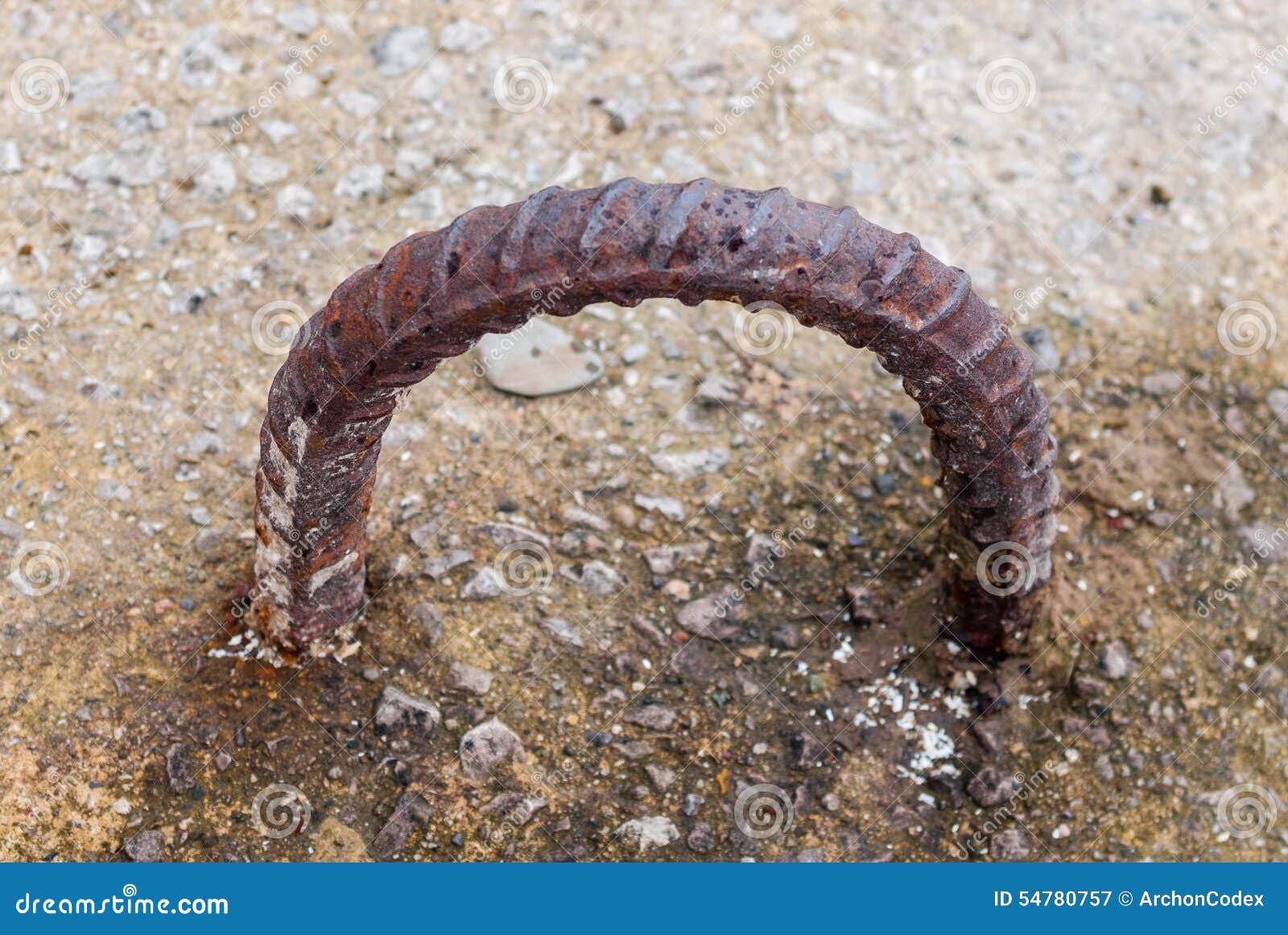 Rusted Curved Metal Loop in Concrete. Stock Image - Image of hard, link ...