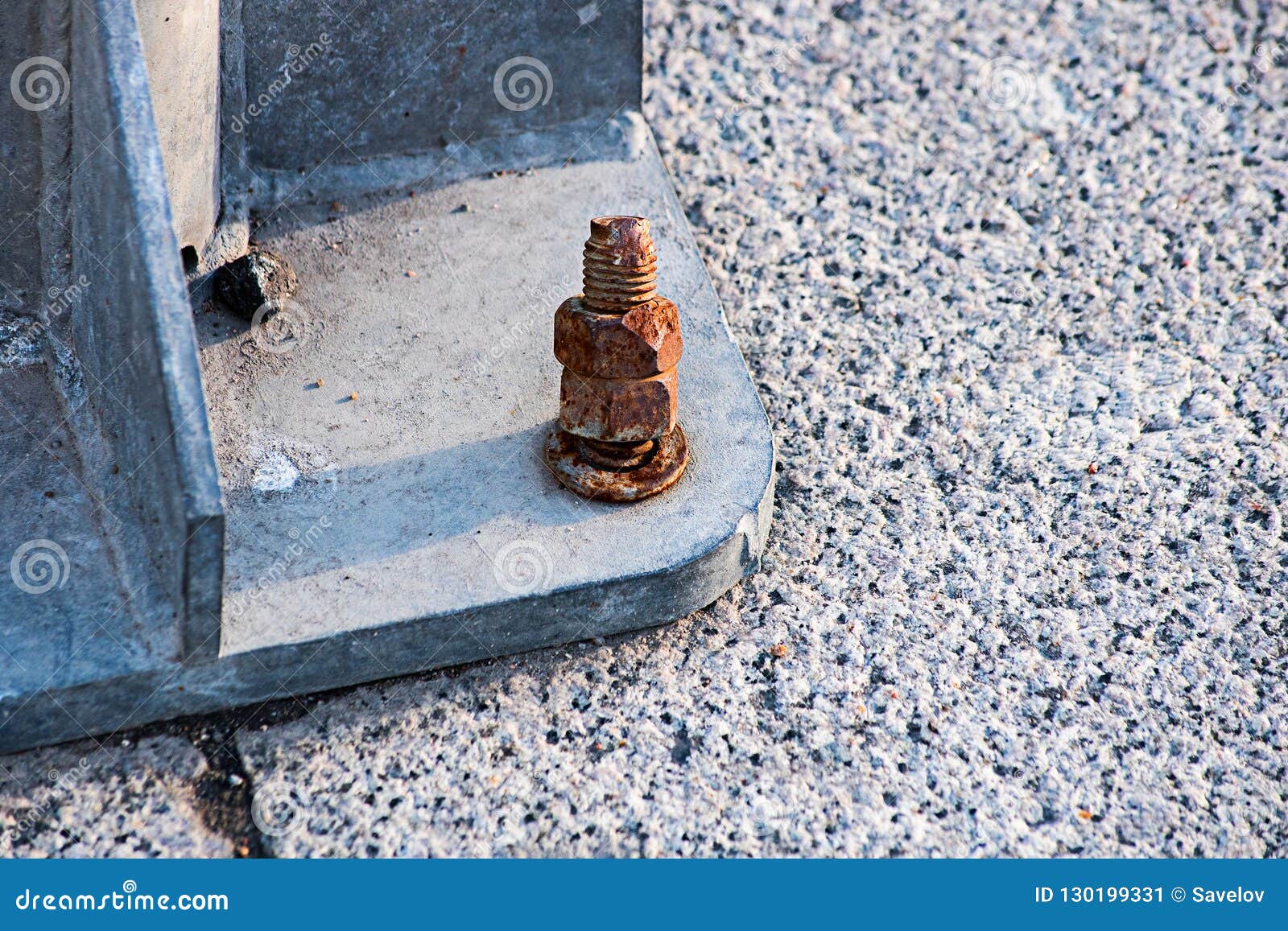 Rusted and Damaged Bolt and Nut in the Post Mount Stock Image - Image ...