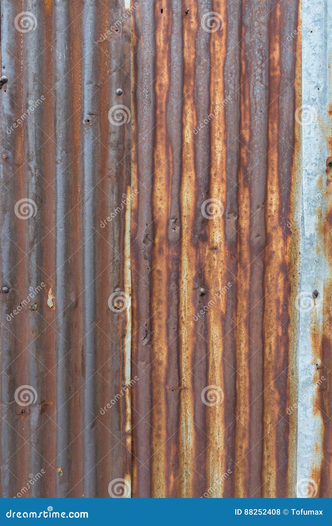 Rusted galvanized sheet stock photo. Image of steel, iron - 88252408
