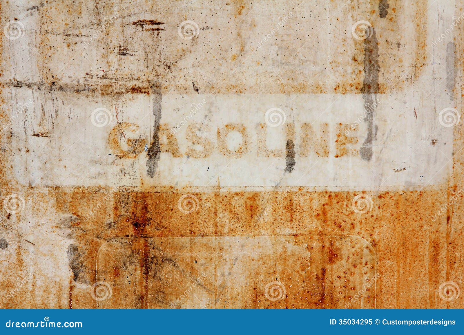 Rusted gasoline sign. stock image. Image of gasoline - 35034295