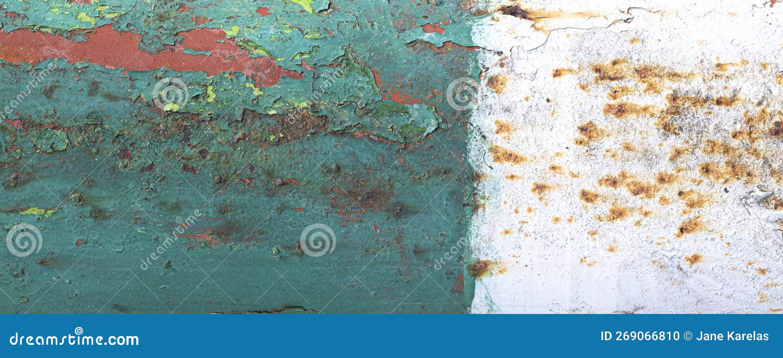 Rusted Green and White Painted Metal Texture Stock Photo - Image of ...