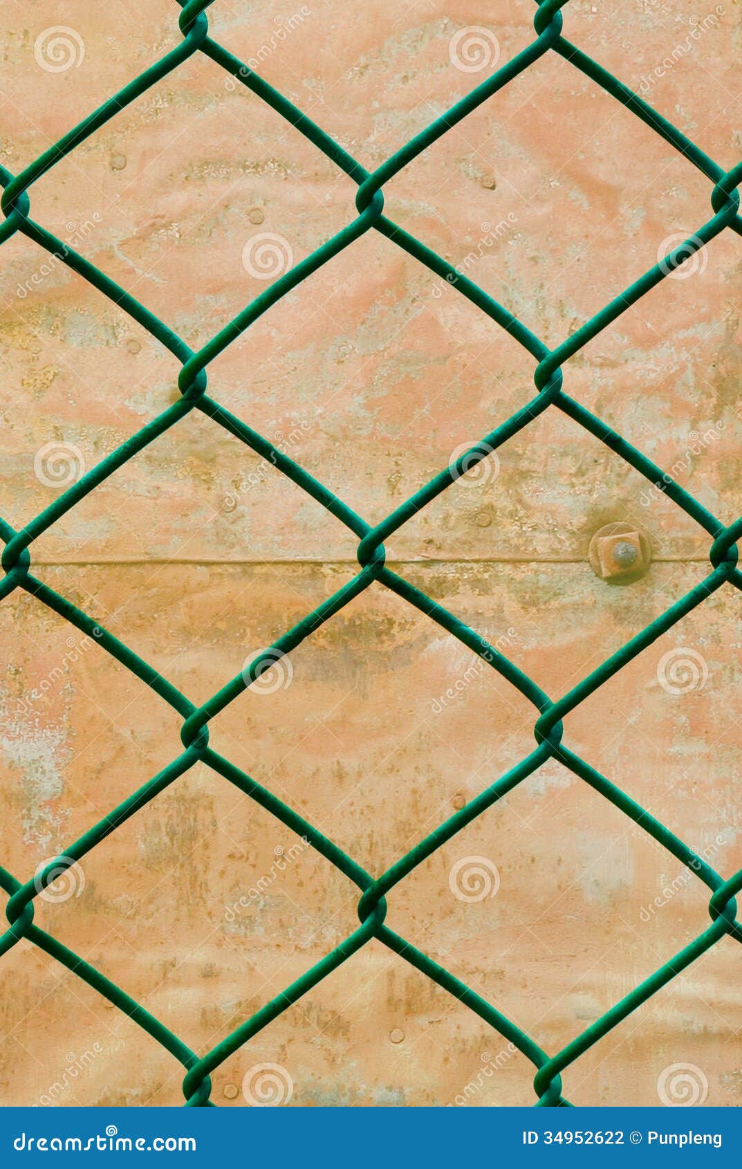 Rusted Green Wire Fence with Grunge Wall Background Stock Photo - Image ...