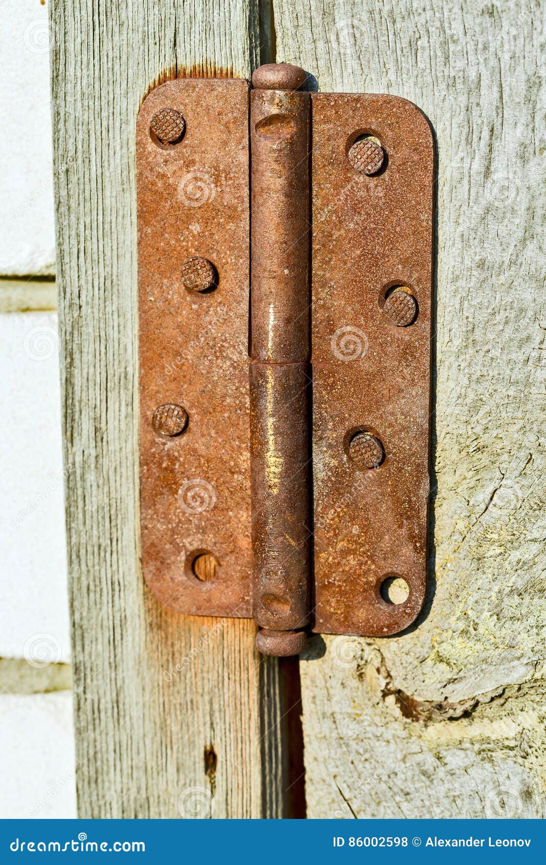 Rusted Hinge an Old Wooden Doors Stock Photo - Image of closeup, metal ...