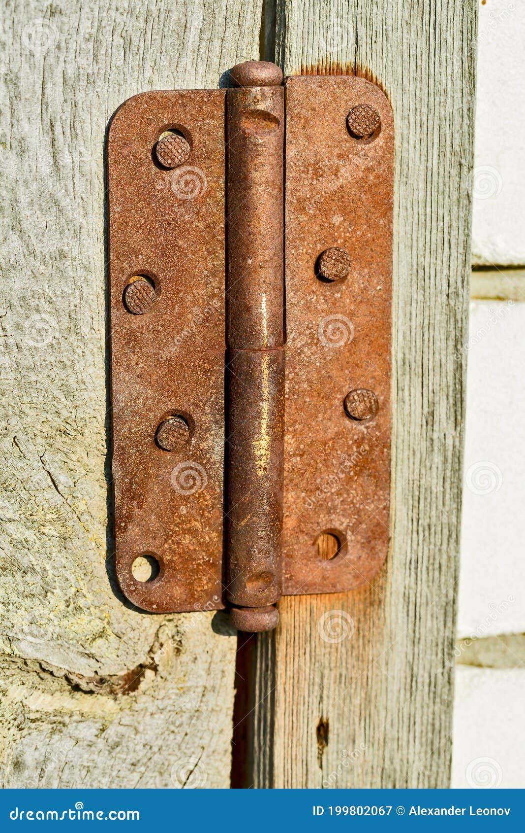 Rusted Hinge on an Old Wooden Doors Stock Image - Image of gray, nature ...
