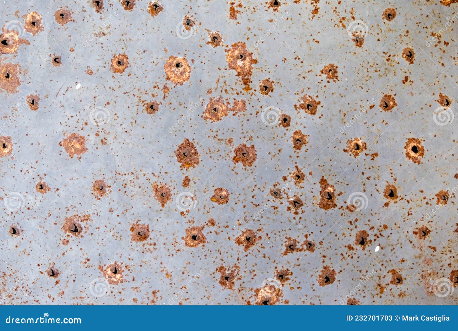 Rusted Holes in Sheet Metal Stock Image - Image of frame, detail: 232701703