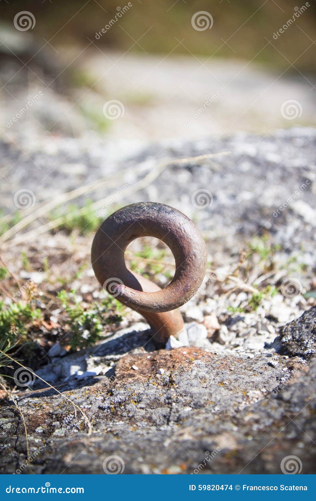 Rusted hook in a stone stock photo. Image of safety, saving - 59820474