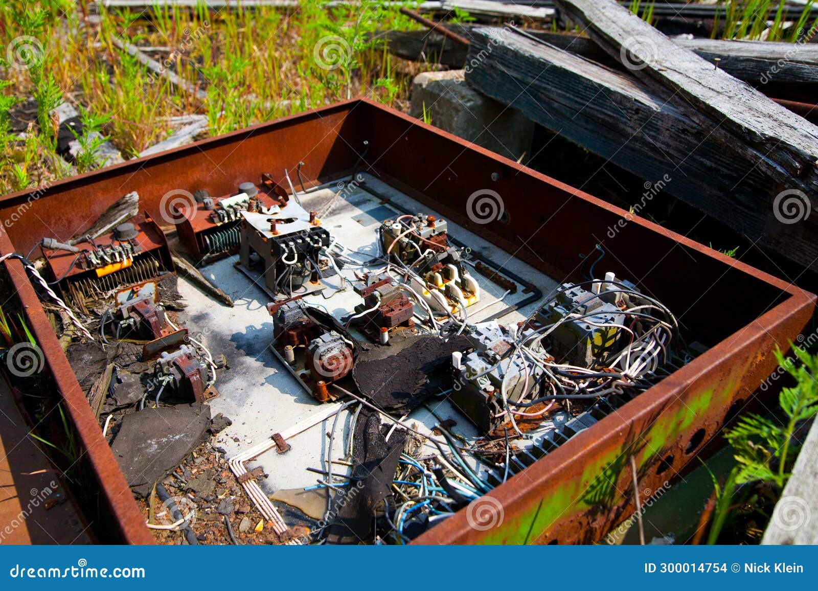 Rusted Interior of Broken Computer Machine Equipment in Daylight Stock ...