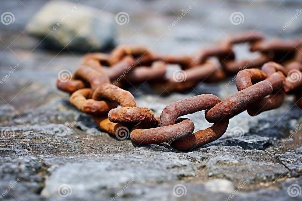 Rusted Iron Chain on a Granite Slab Stock Photo - Image of rusted, iron ...