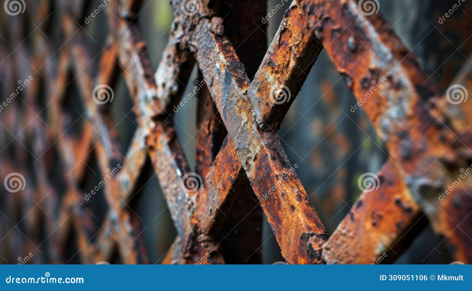 A Rusty Iron Fence stock photo. Image of decayed, guard - 309051106
