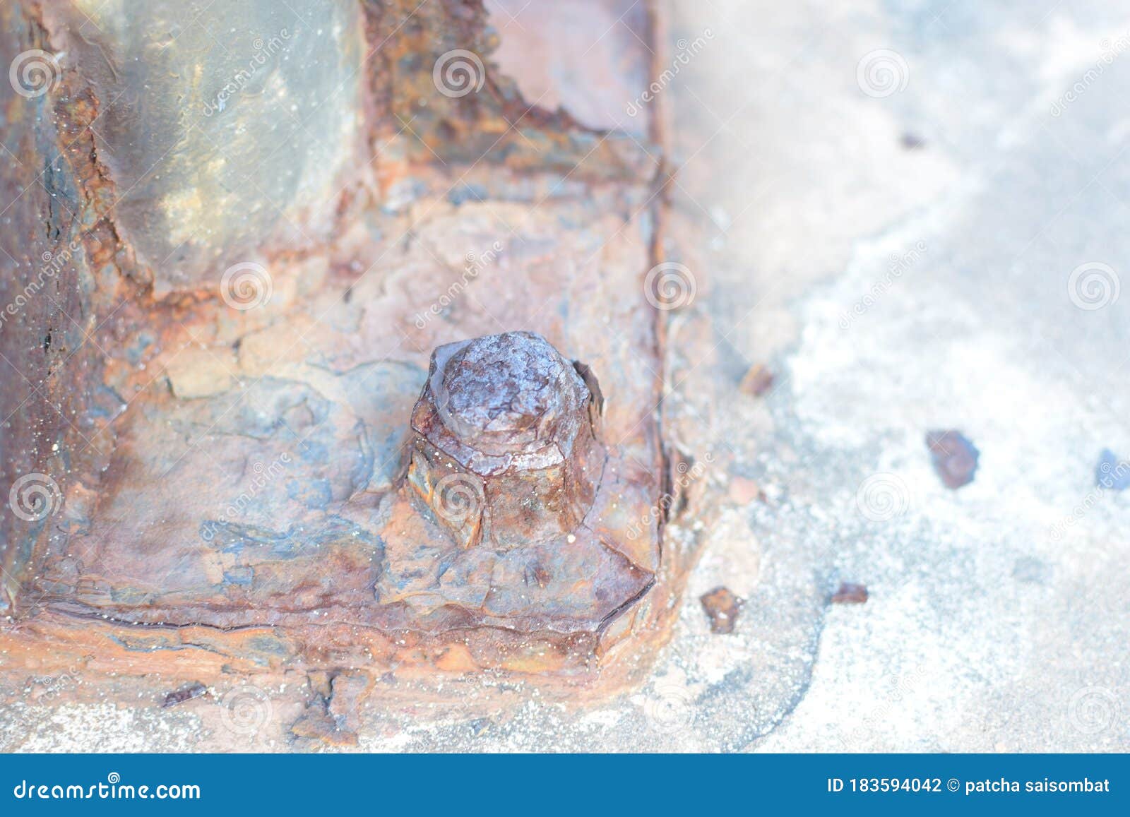 The Rusted Iron Pillar Was Very Decayed Stock Photo - Image of glass ...