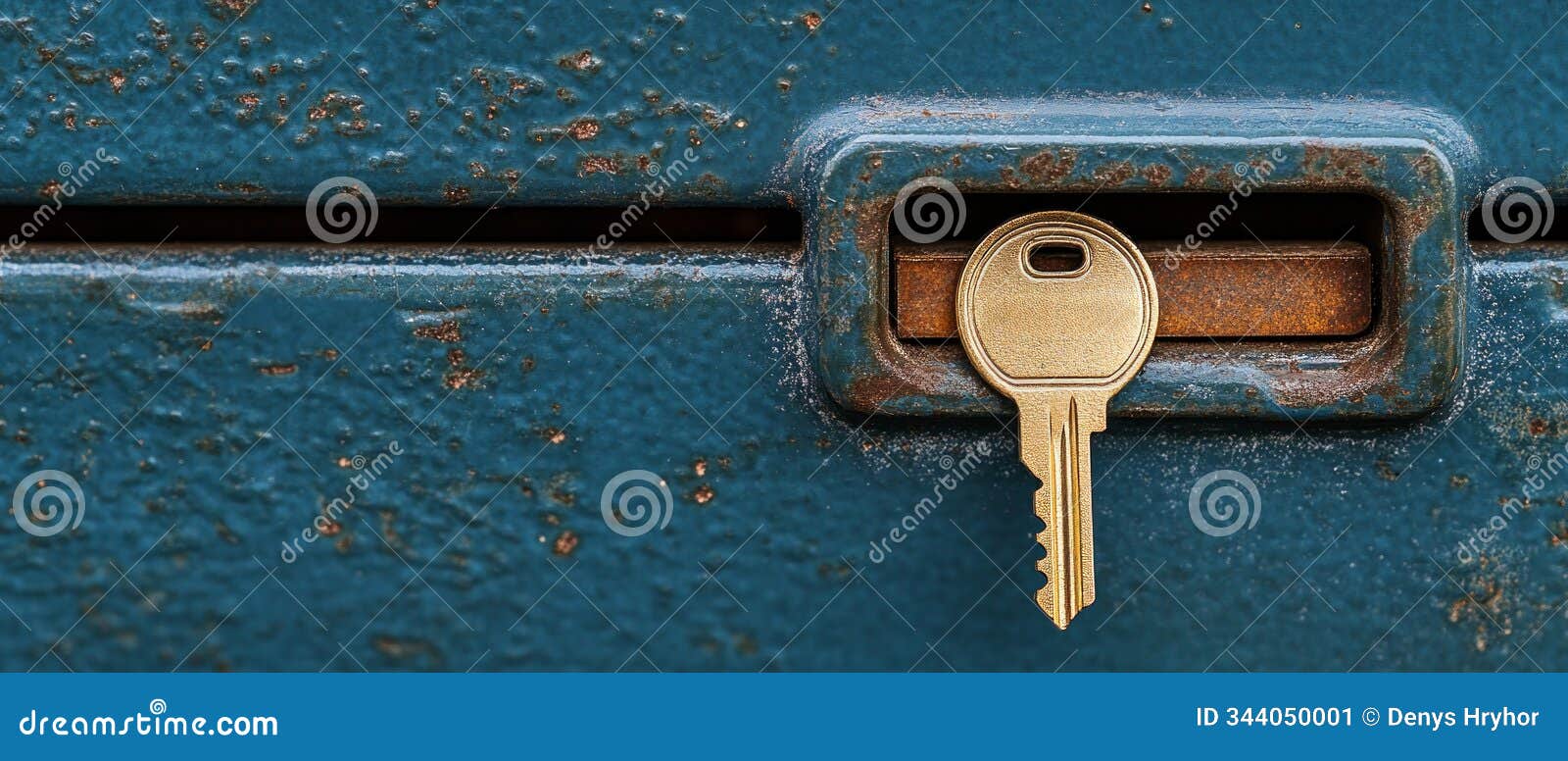 The Rusted Locker Features a Key Inserted in Its Lock, Indicating a ...