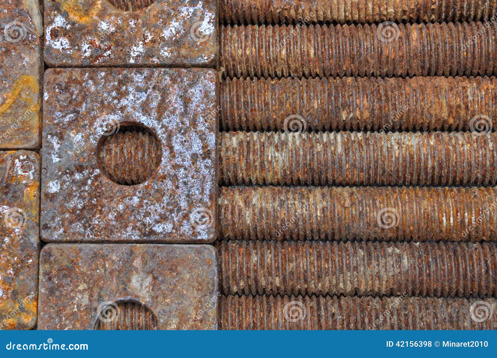 Rusted Long Bolts and Washer Stock Photo - Image of metal, tool: 42156398