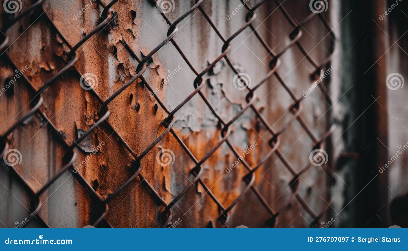 A Rusted Metal Fence with Rust on it. AI Generative Image. Stock Image ...
