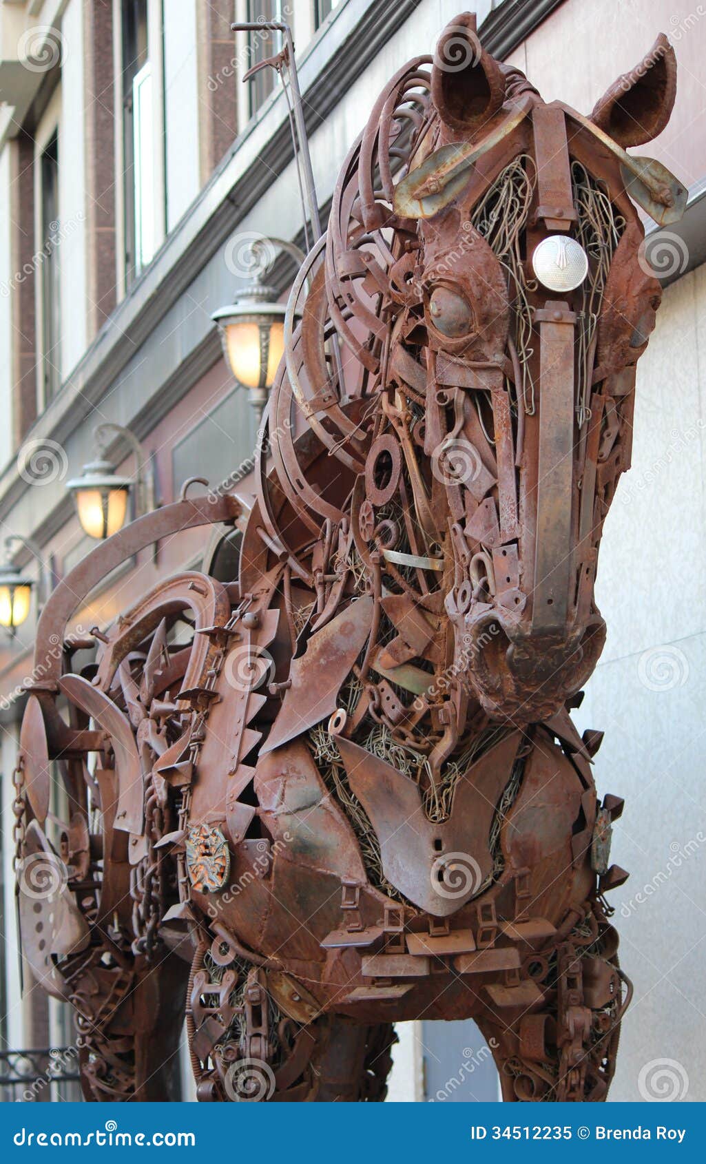 Rusted Metal Horse Sculpture, Cogs and Wheels Stock Image - Image of ...