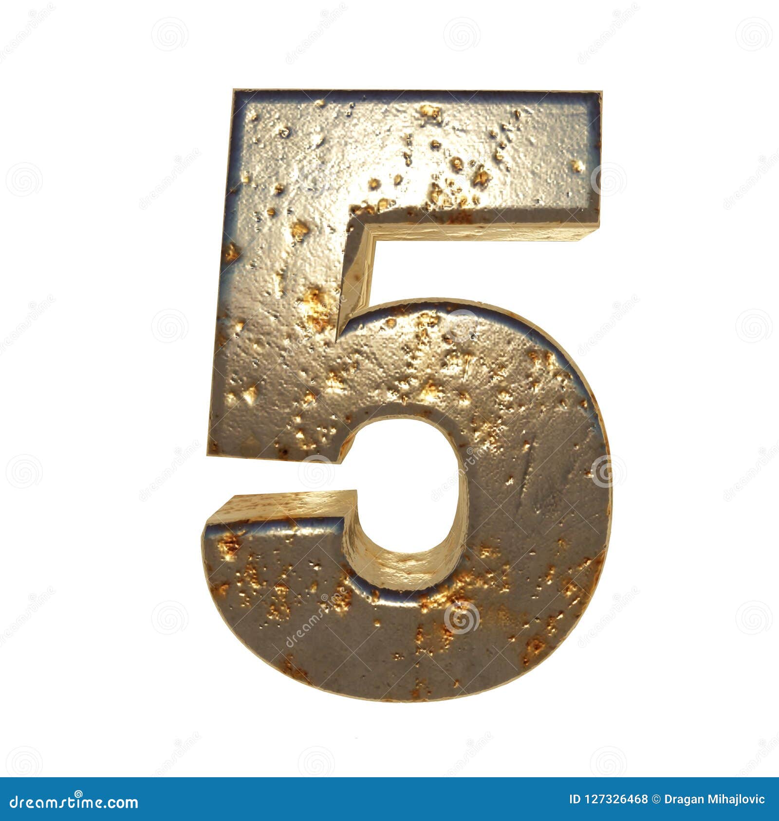 Rusted metal number 5 stock illustration. Illustration of dollar ...