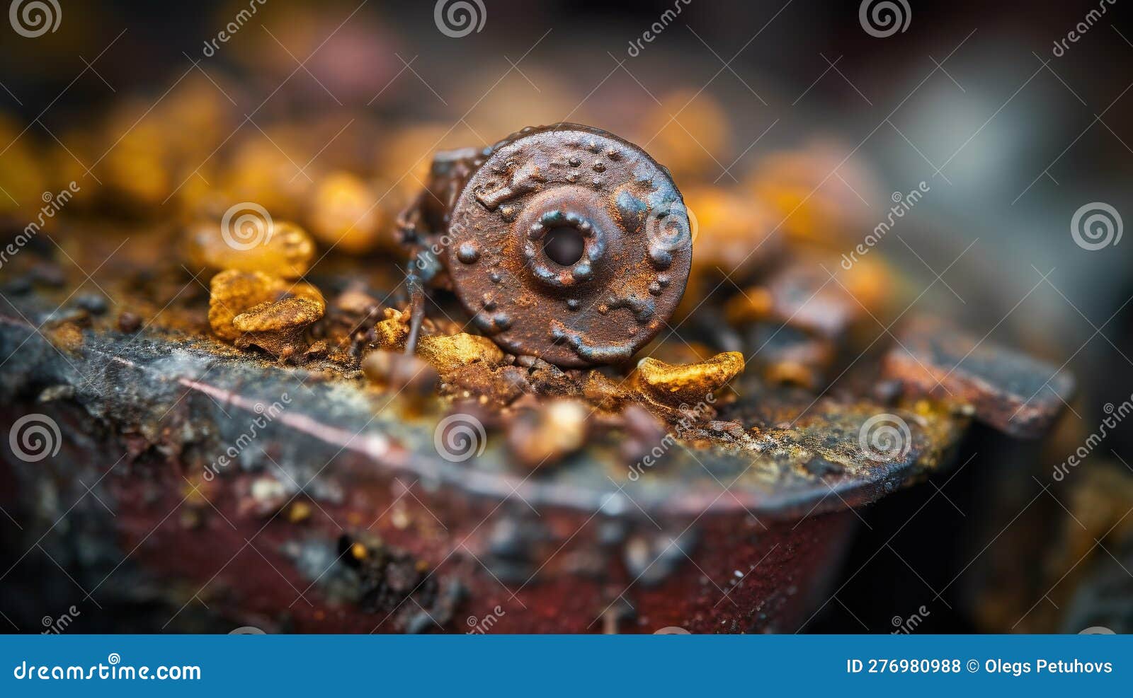 A Rusted Metal Object Sitting on Top of a Pile of Dirt Stock ...