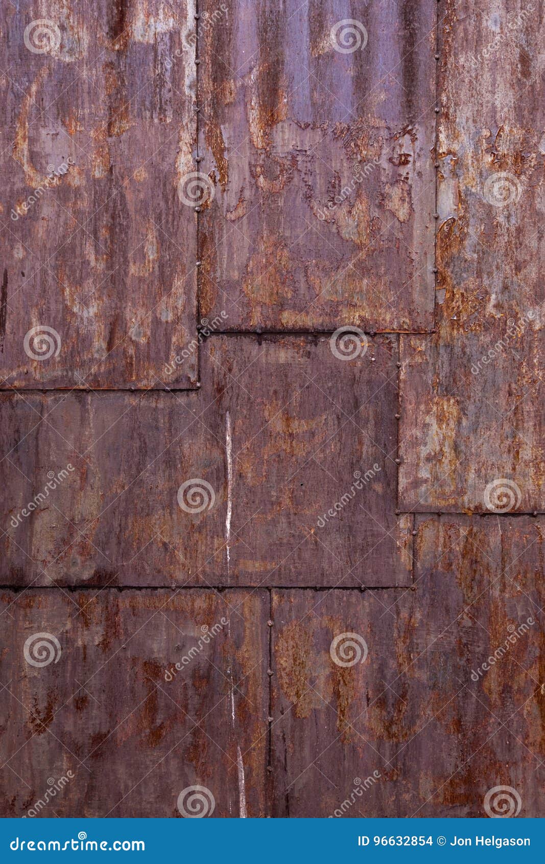 Rusted metal plate stock photo. Image of metal, rivets - 96632854