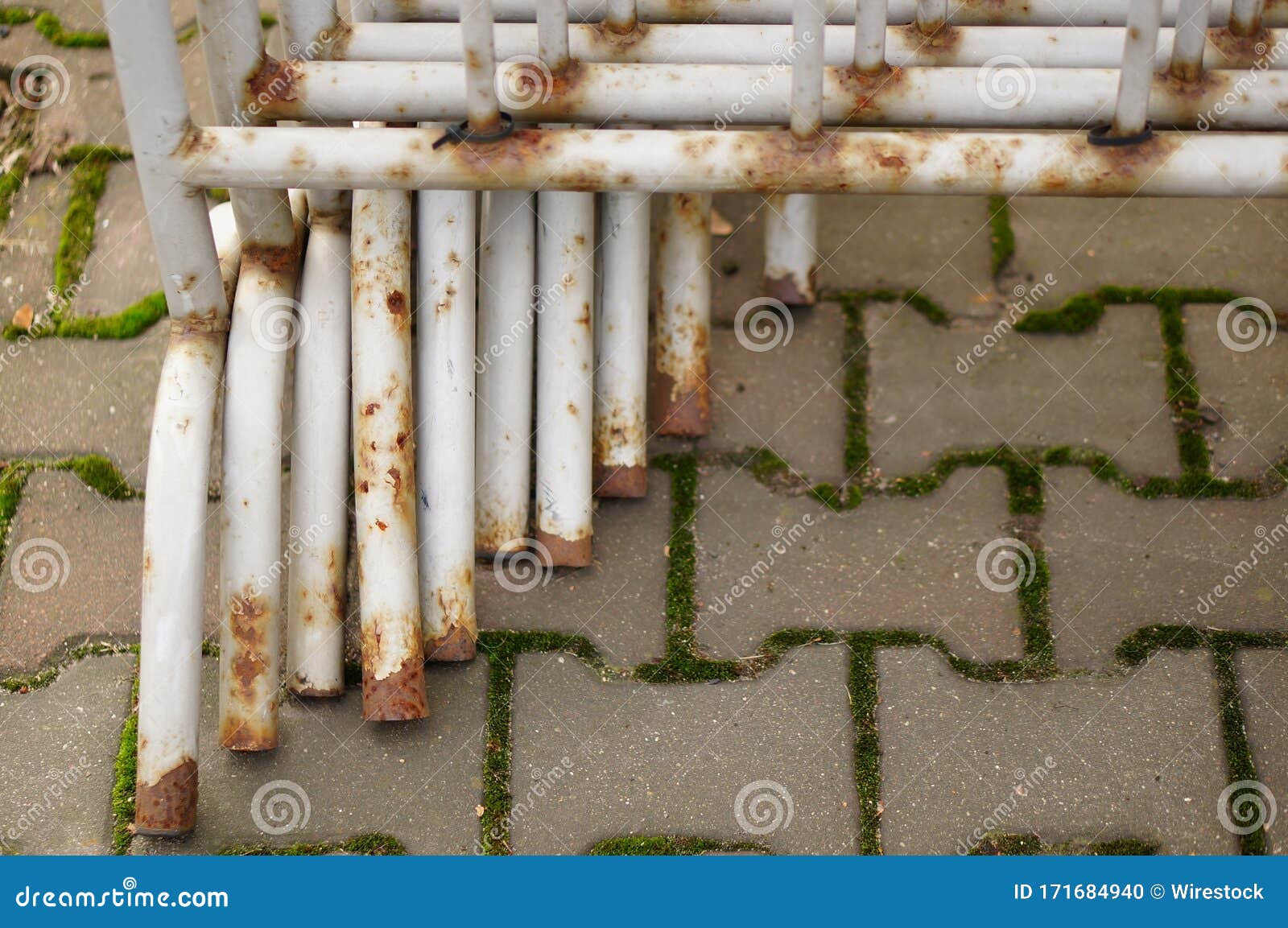 Rusted Metal Railing Near Each Other Stock Photo - Image of heavy, rust ...