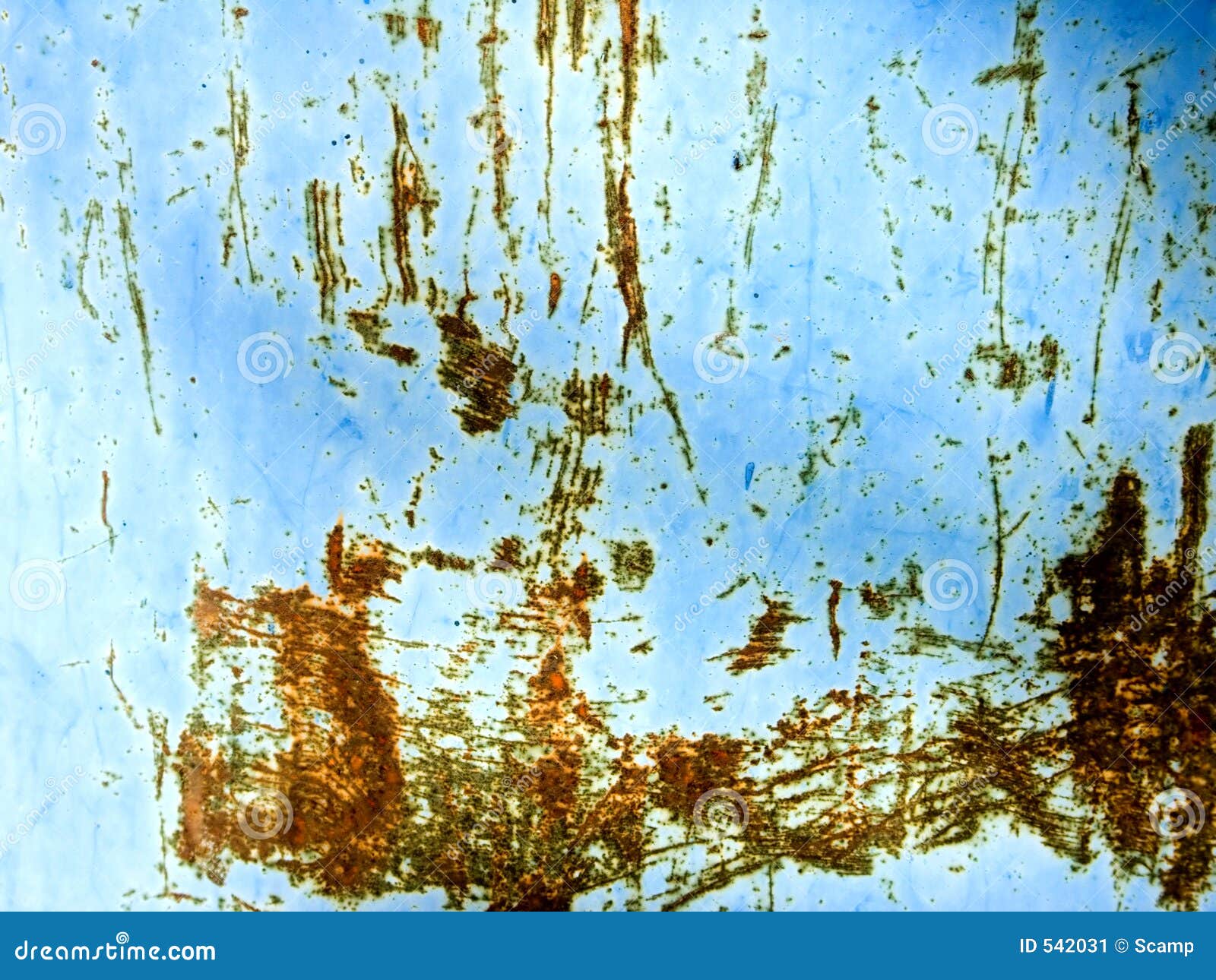 Rusted Metal Scratches in Blue Paint Stock Image - Image of weathered ...