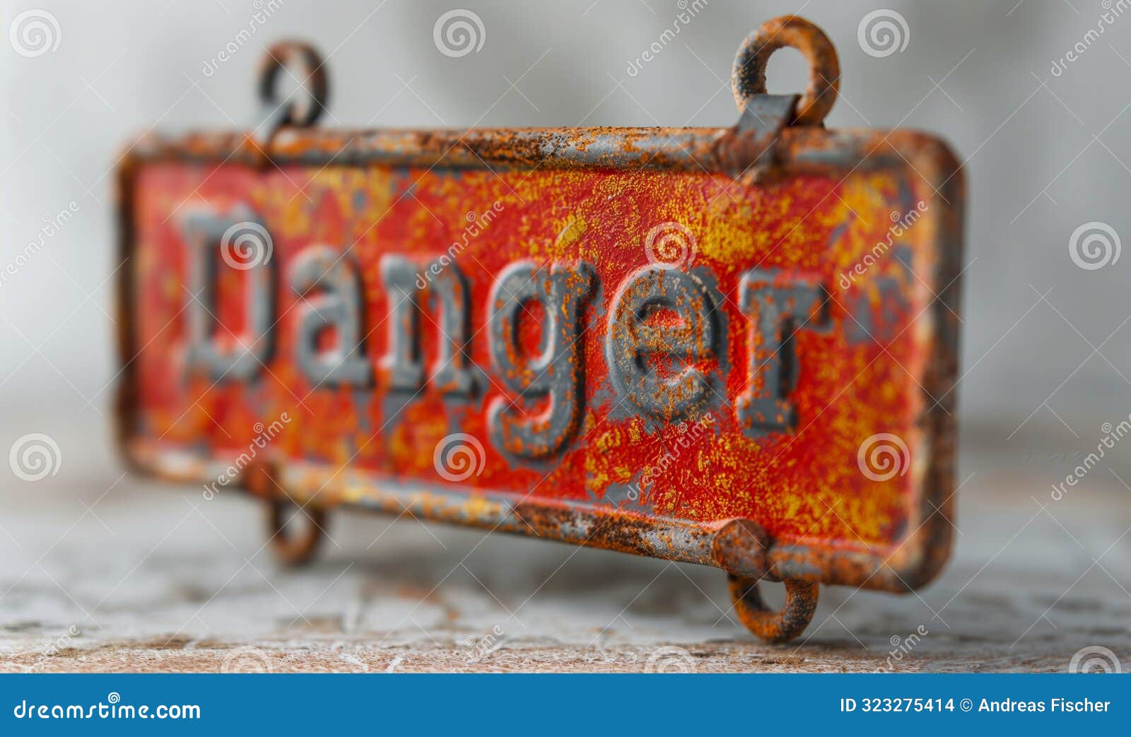 Rusted Metal Sign: Danger stock photo. Image of aged - 323275414