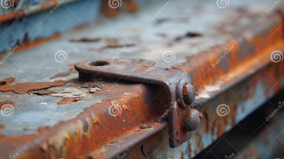 A Rusted Metal Surface with a Rusted Metal Latch on the Side of it and ...