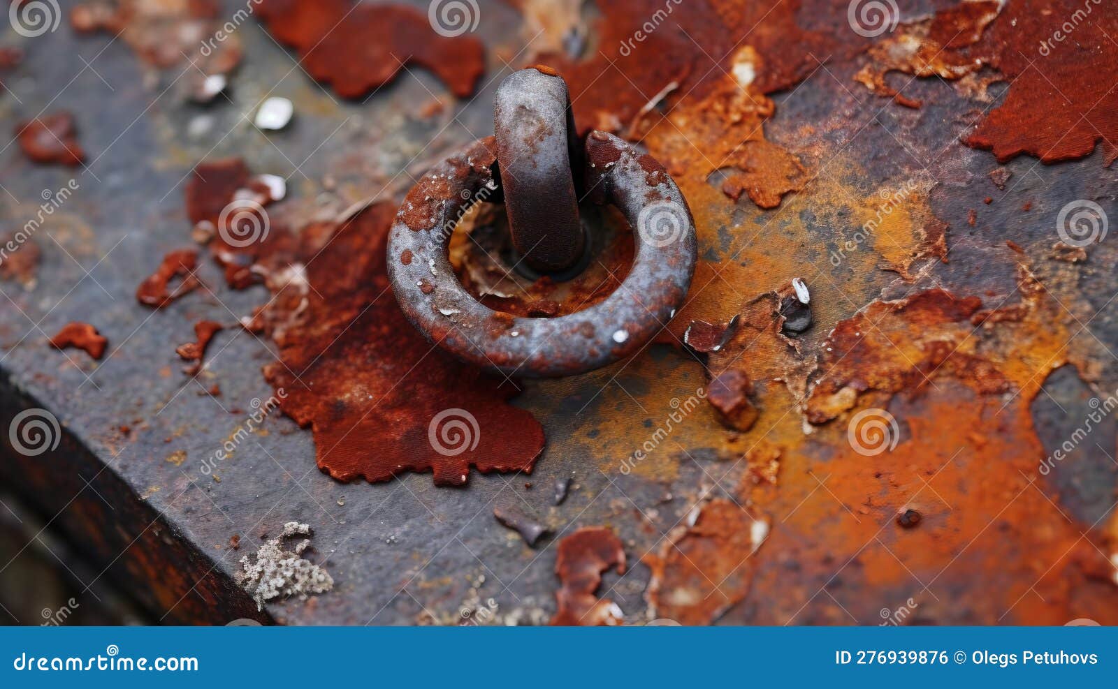 A Rusted Metal Surface with a Rusted Metal Ring on it S Side and a ...