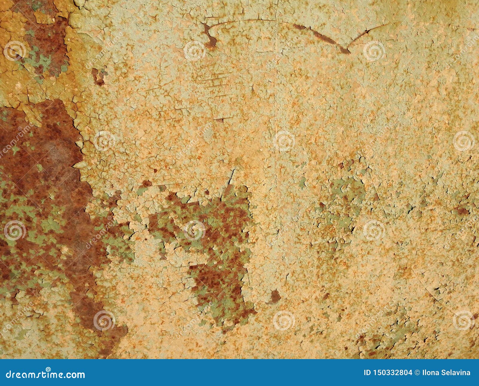 Rusted Metal Texture Old Paint Yellow Backround Stock Photo - Image of ...