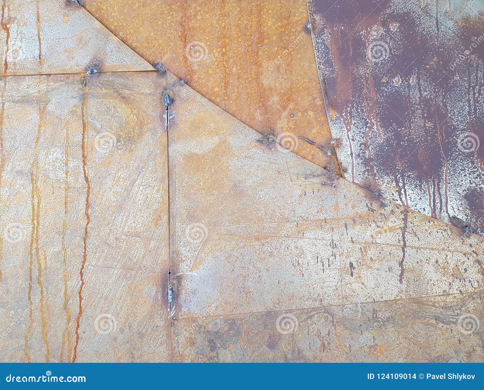 Rusted Metal Wall, with Traces of Metal Welding Stock Photo - Image of ...