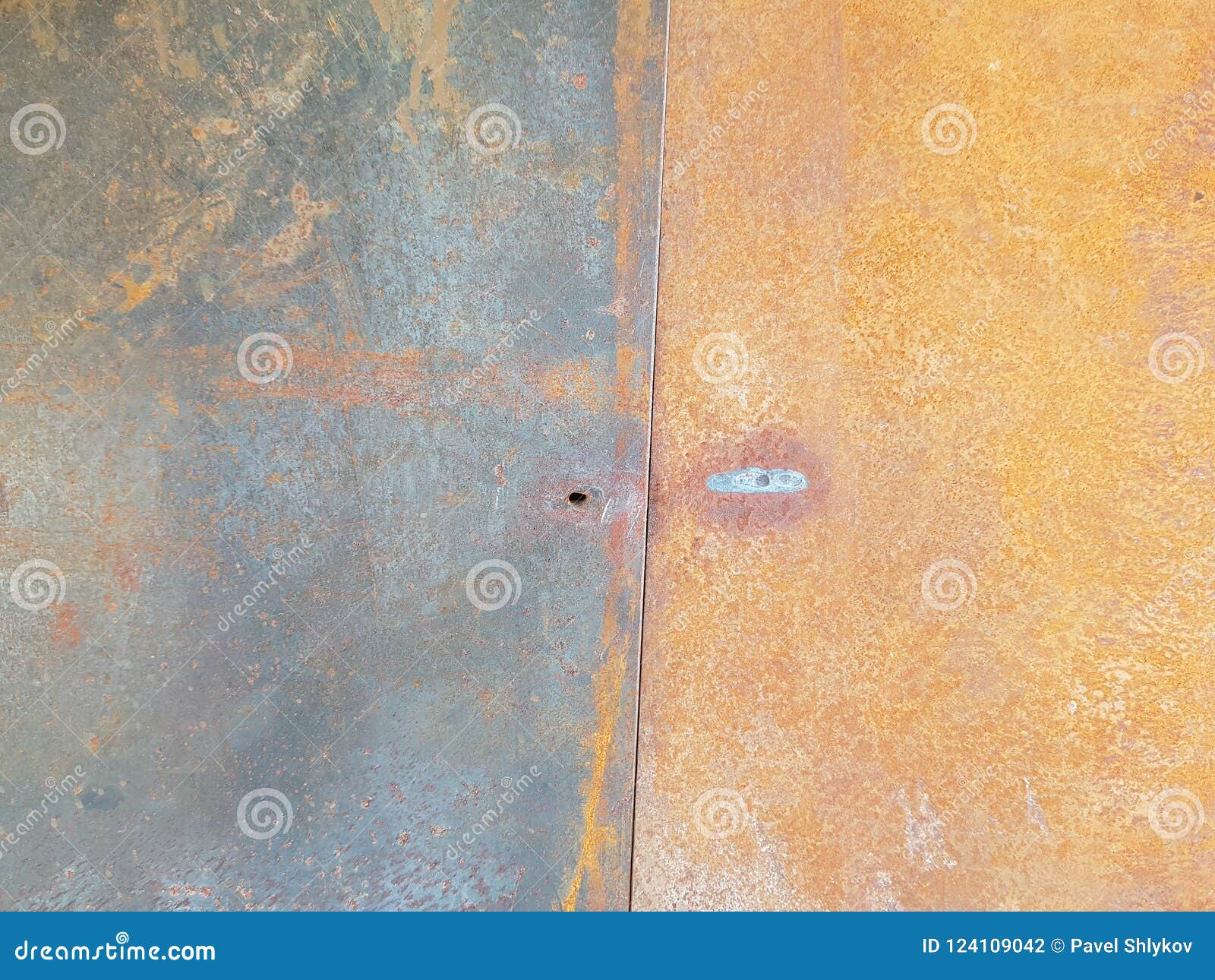 Rusted Metal Wall, with Traces of Metal Welding Stock Photo - Image of ...