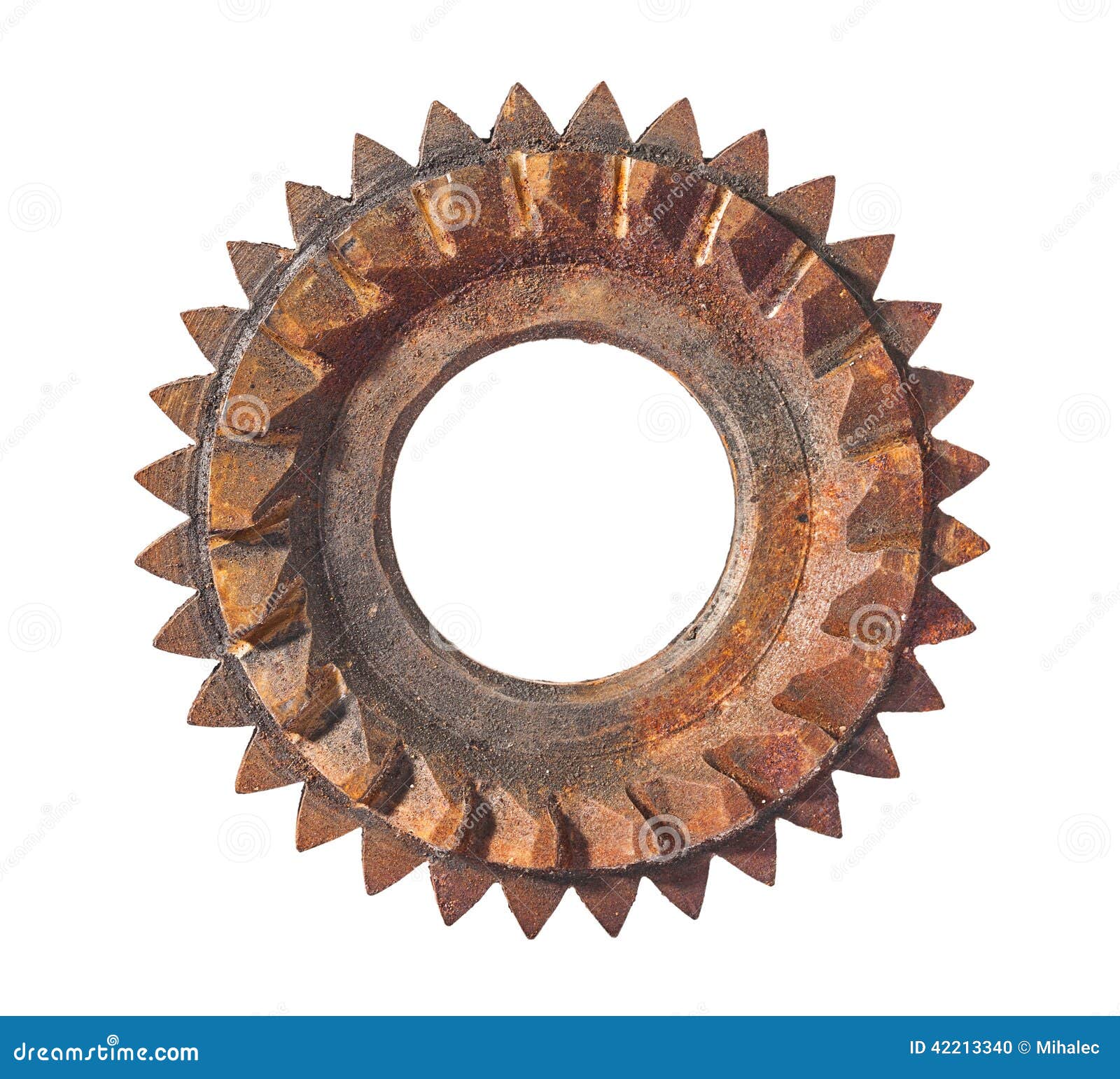Rusted Metallic Cog-wheel Isolated On White Background. Royalty-Free ...