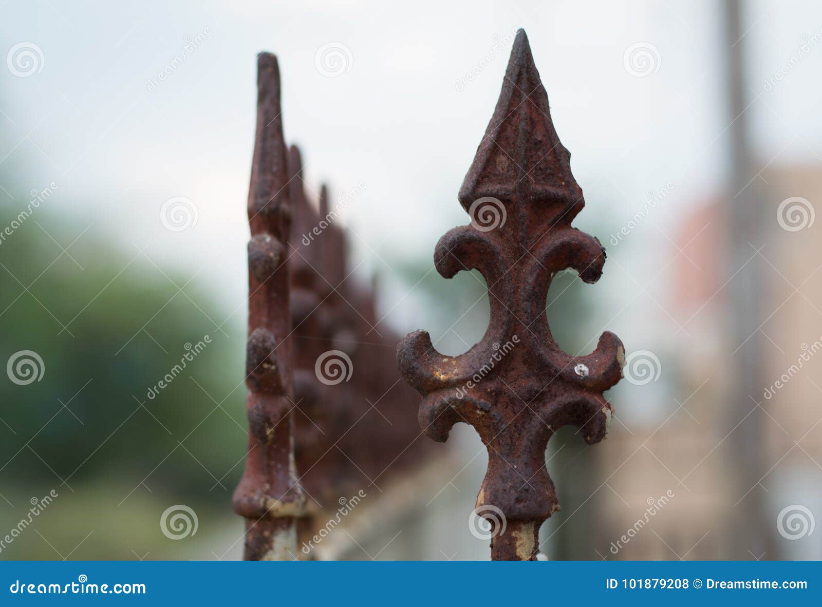 Rusted Metallic Iron Spike with Gradual Blur Stock Photo - Image of ...
