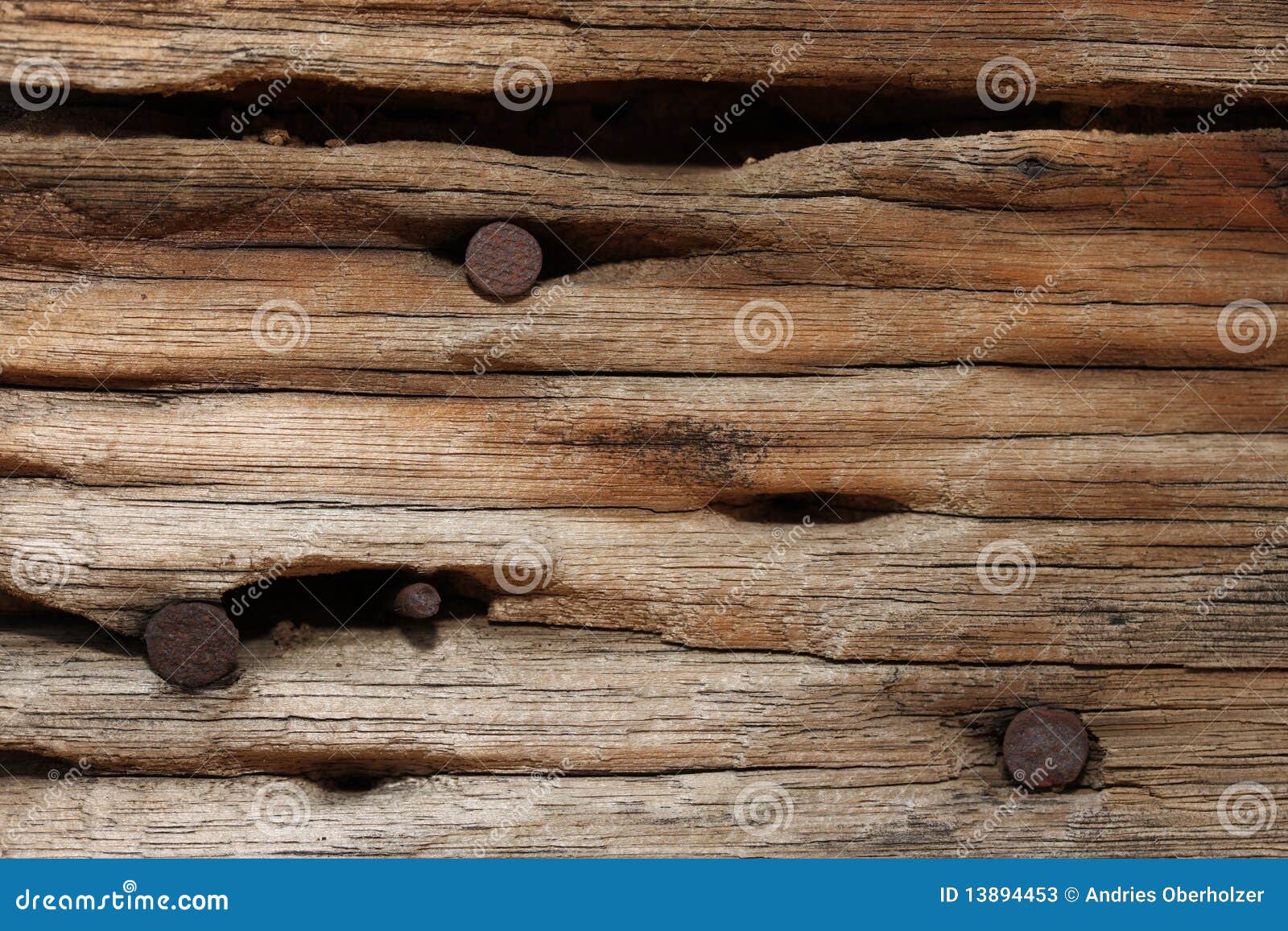 Rusted nails in old wood stock image. Image of rusted - 13894453