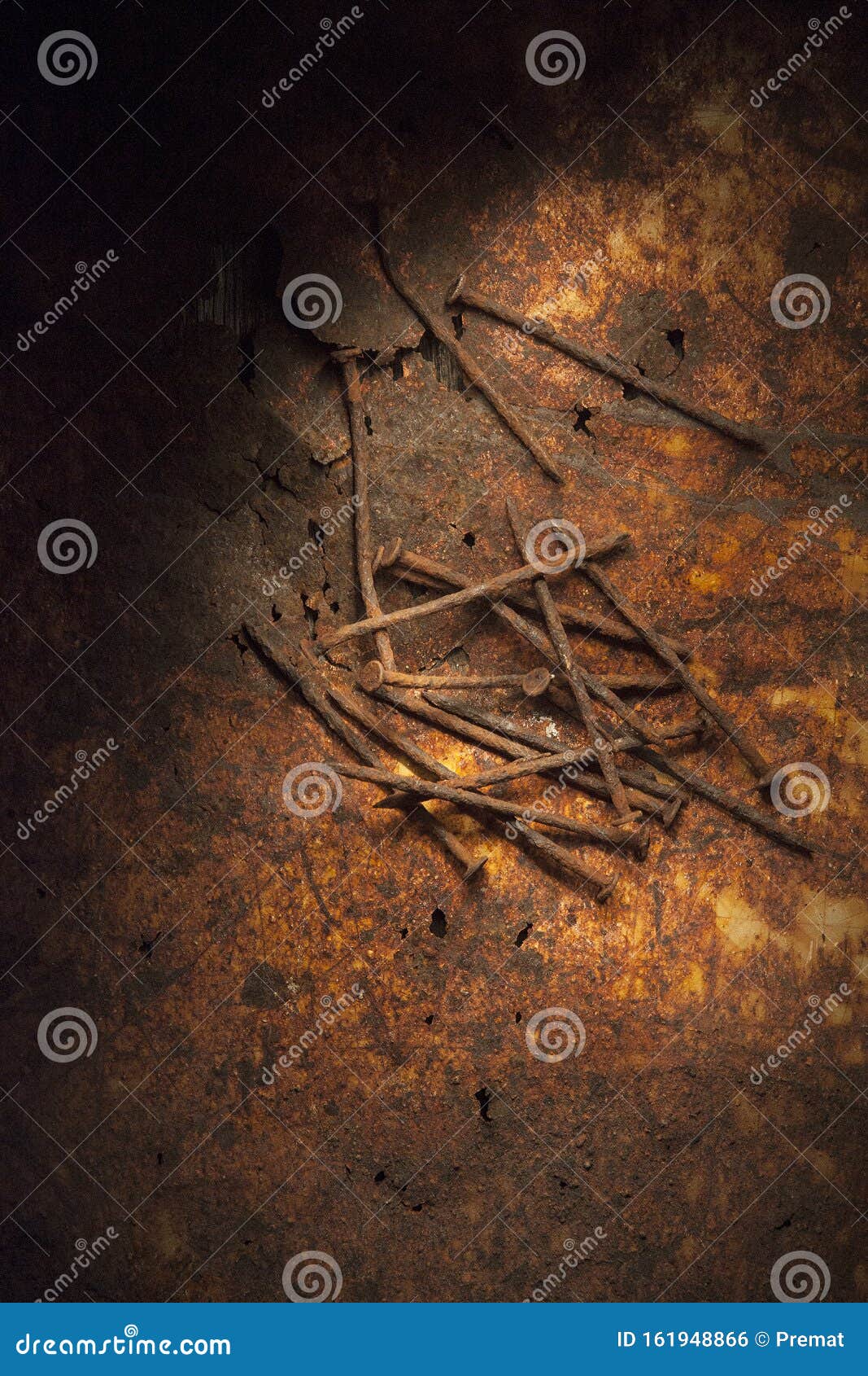 Rusted Nails on Rust Background Stock Photo - Image of abstract ...