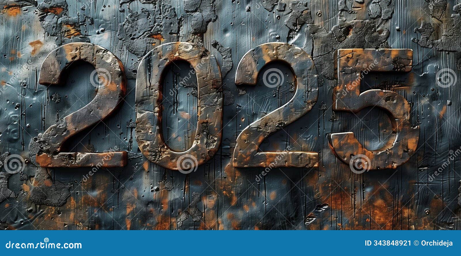 Rusted Numbers are Visible on the Side of a Building Stock Image ...