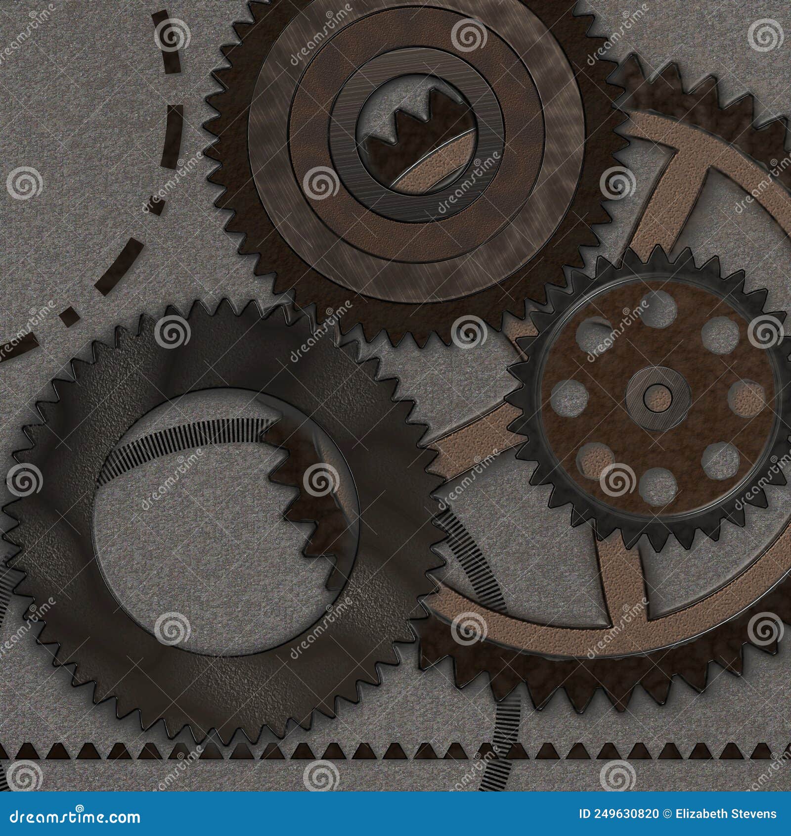 A rusted old contraption stock illustration. Illustration of cogs ...