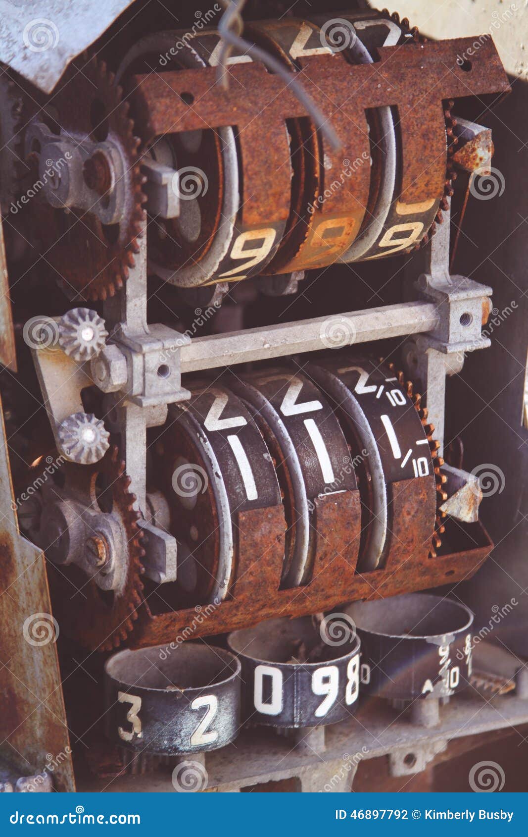 Inside Numbers Of A An Old Vintage Cash Register Royalty-Free Stock ...