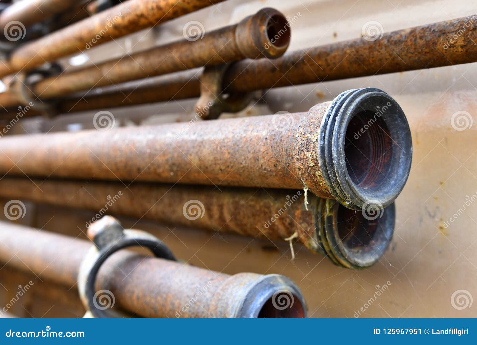 Rusted Old Industrial Pipes Stock Image - Image of closeup, damaged ...