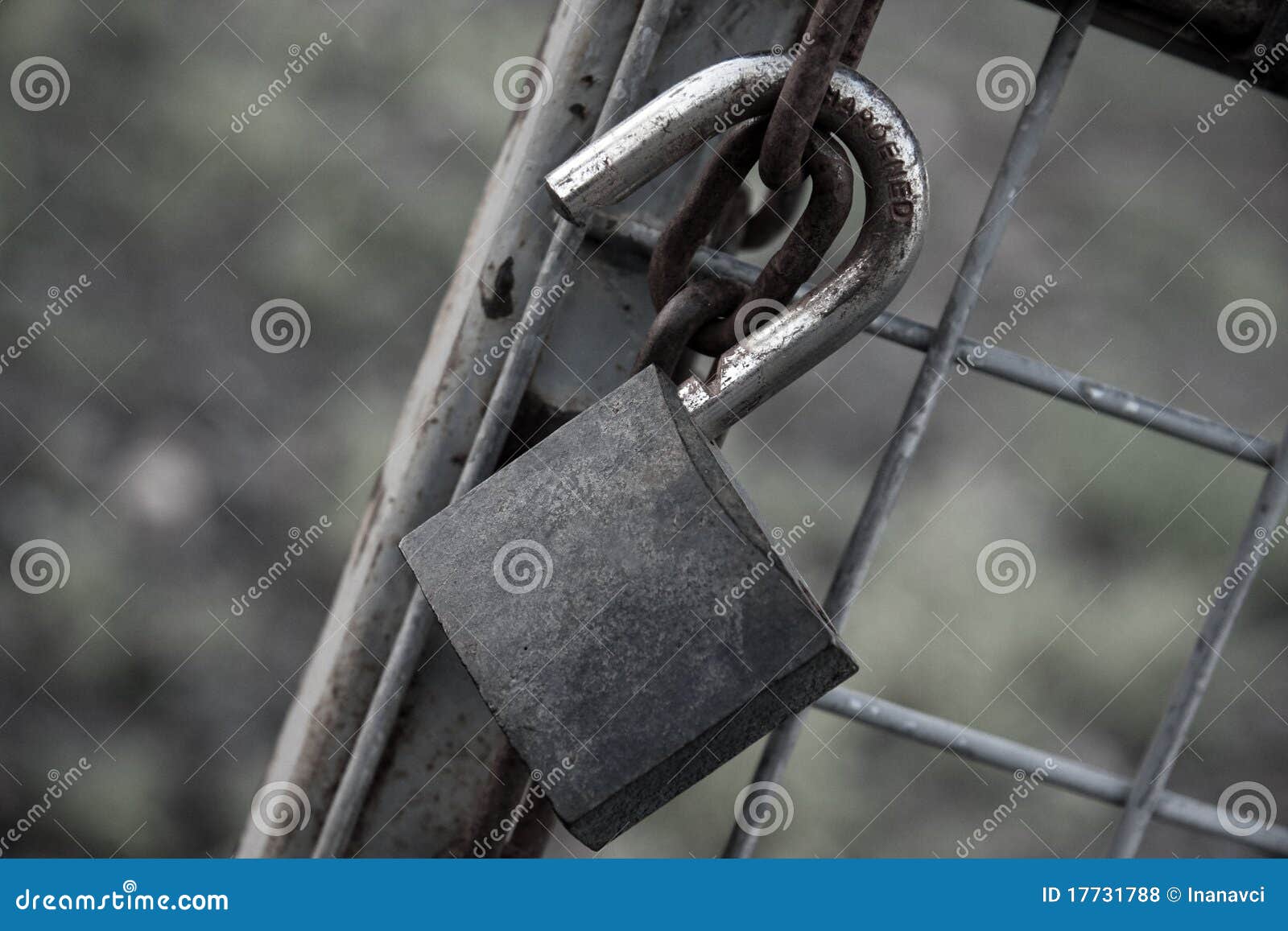Rusted Old Lock on a Metal Chain. Stock Photo - Image of rust, unlocked ...