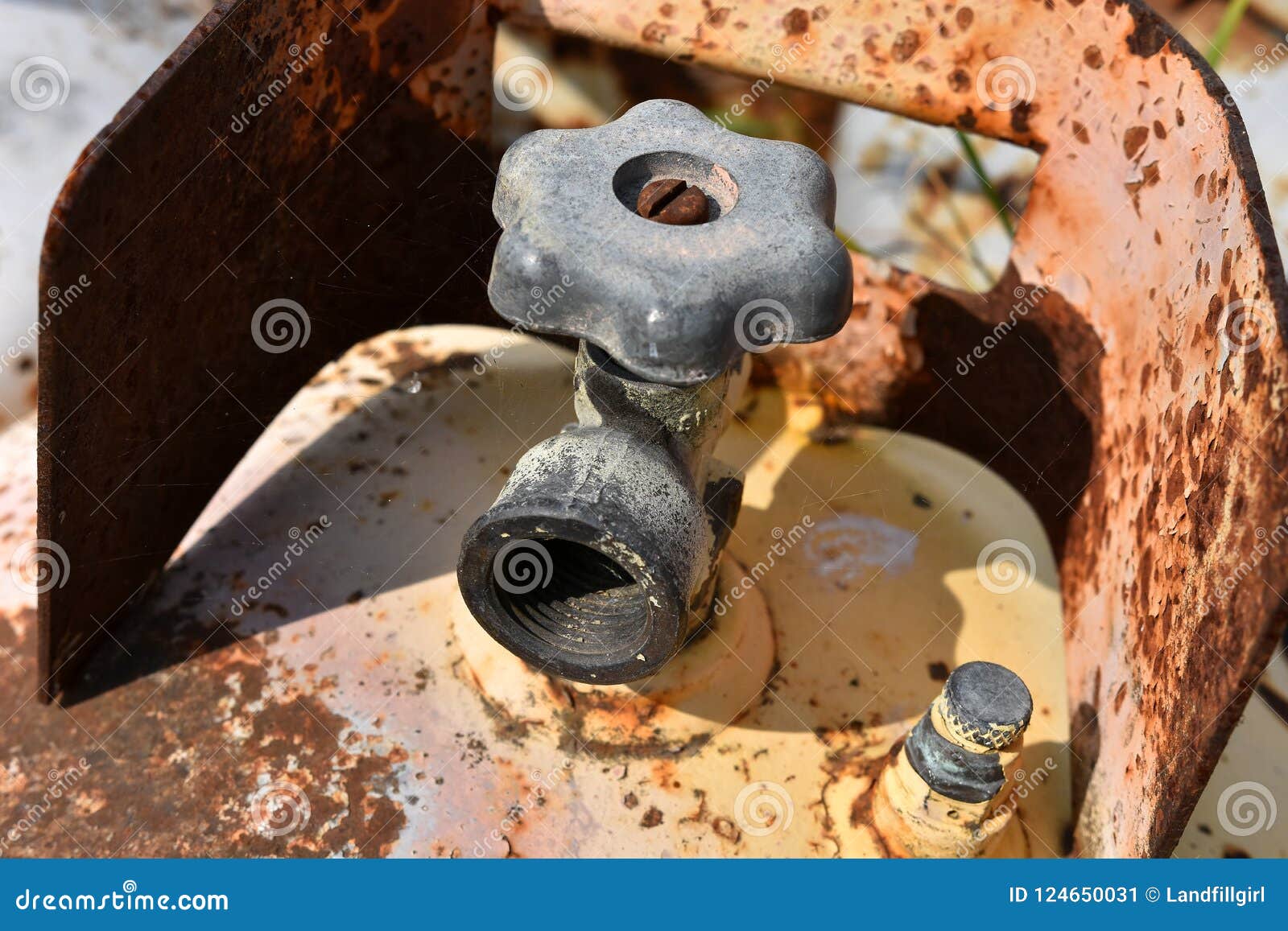 Rusted Old Propane Cylinder Close Up Stock Image - Image of close ...