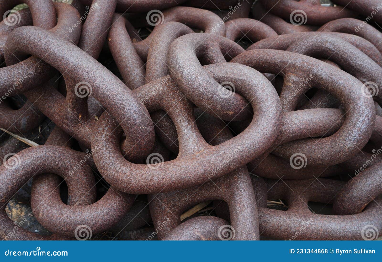 Rusted Old Ship Anchor Chain Stock Photo - Image of lays, chain: 231344868
