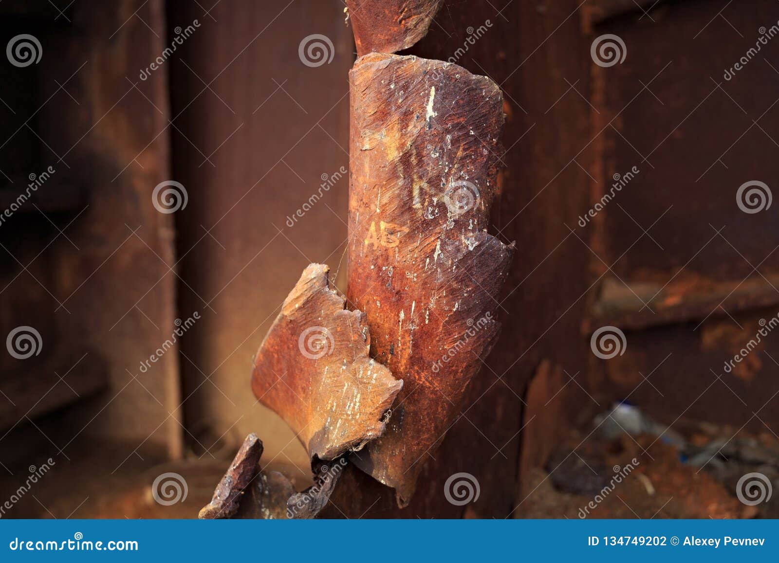 Rusted pieces of metal. stock photo. Image of catastrophe - 134749202
