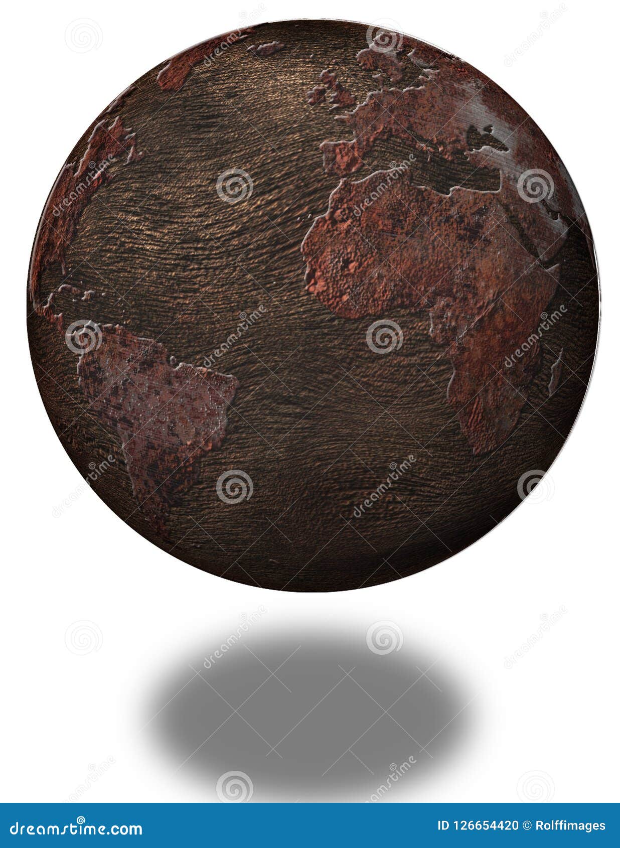 Rusted Planet Earth stock illustration. Illustration of drought - 126654420