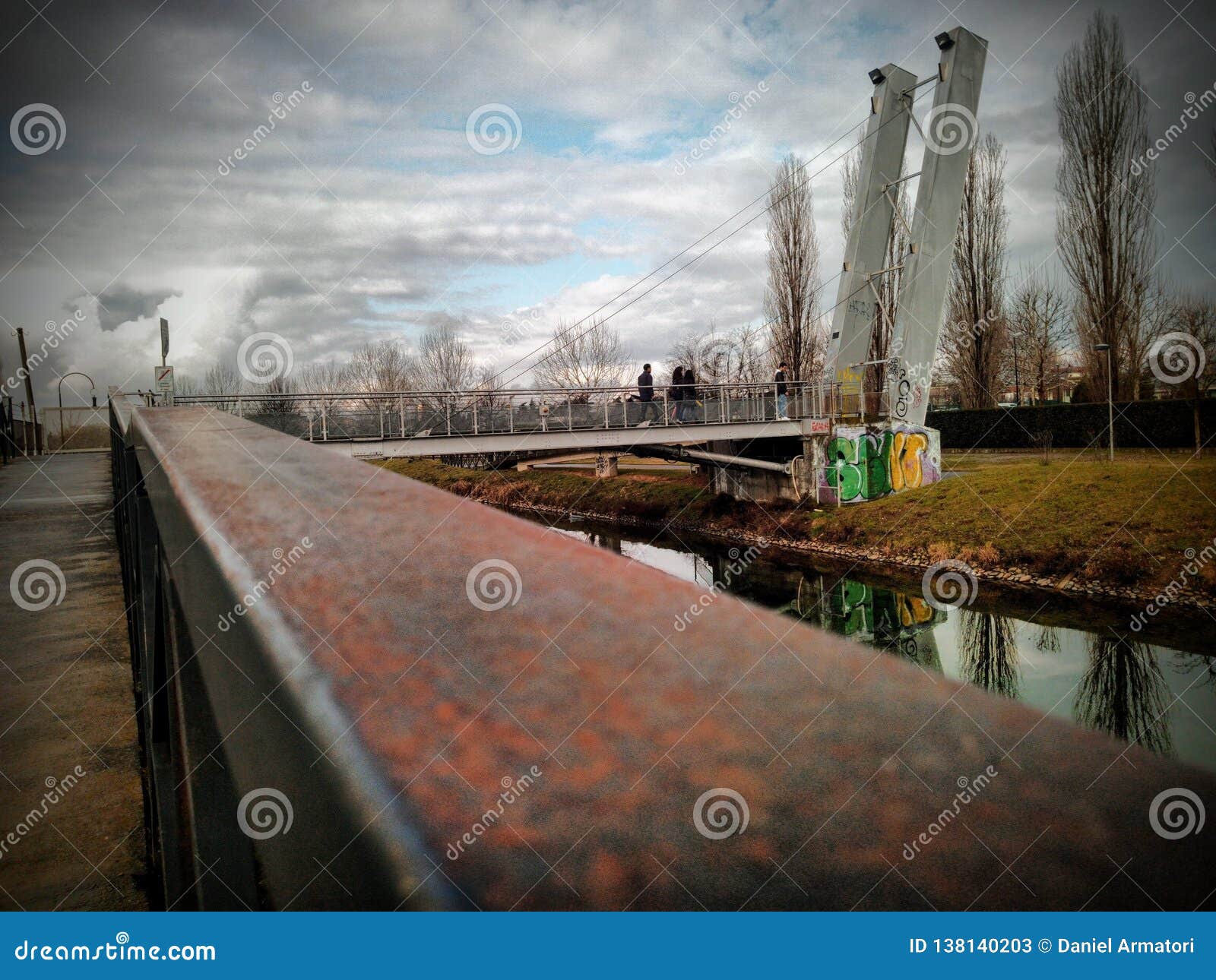 The railing, the bridge stock image. Image of leads - 138140203